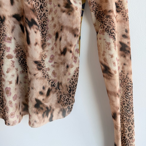 Callipygian | Tops | Callipygian Printed Mesh Turtleneck | Poshmark
